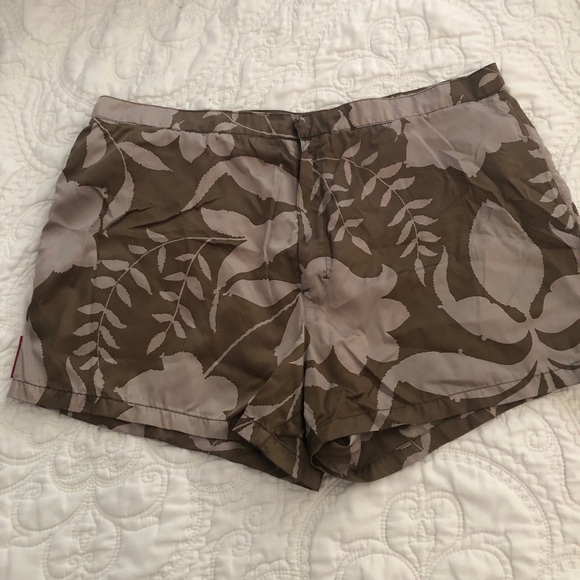 Prada | Shorts | Prada Red Tab Swim Shorts Trunk Vintage Brown Taupe ...